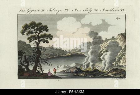 Fumarole or sulphuric gases escaping from Solfatara volcano near Naples ...