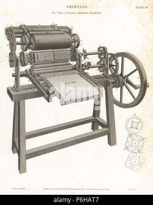 First rotary press printing machine patented by Bacon and Donkin Stock ...