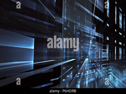 Computer generated abstract tehnology image. Three-dimensional 3D ...