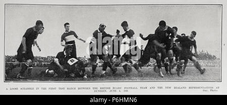 1908 Anglo Welsh versus New Zealand in Dunedin cropped Stock Photo - Alamy