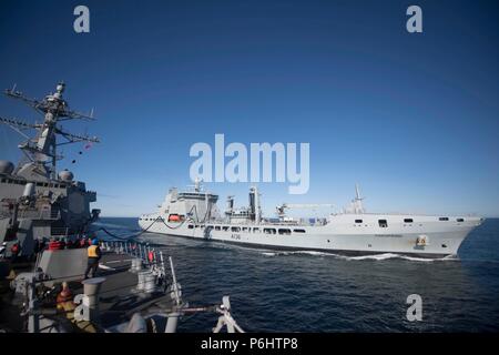 The Royal Norwegian Navy replenishment tanker HNoMS Maud (A530) making ...