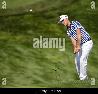 Billy Horschel chips onto the third green during the final round of the ...
