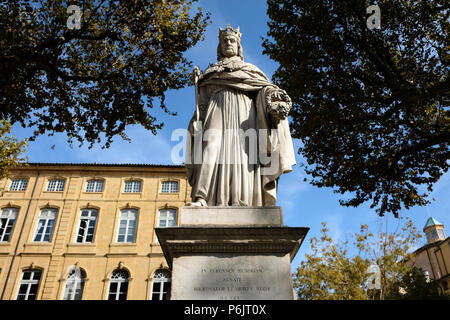 Top of Cours Mirabeau with Statue of King or Roi Rene, Place Forbin ...