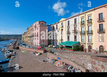 Lungo Temo, View on Bosa Village, Sardinia, Italy Stock Photo - Alamy