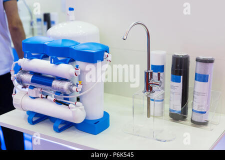 Reverse osmosis, water cleaning filter, exhibition stand. Filtration ...
