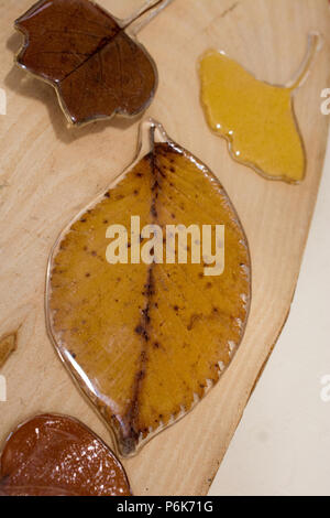 pendant with beautiful dry leaf inside resin Stock Photo - Alamy