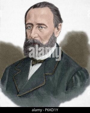 Mikhail Katkov (1818-1887). Russian journalist. Engraving by Kaeseberg ...