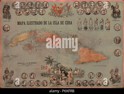 Mapa de la Isla de Cuba (Colonia española). Crónica General de España ...