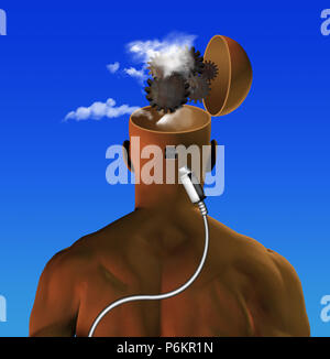 USB cable and human head Stock Photo - Alamy