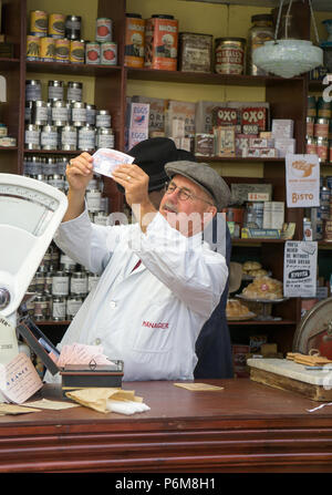 a war time grocery shop at the " britain in blitz " museum at flambards ...