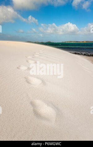 Footprints in the Sand; Bar Point; St Mary's; Isles of Scilly; UK Stock ...