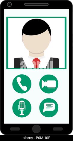 Video phone call on the screen. Video cal icons set. Vector Stock ...