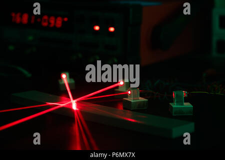 Laser experiment in photonics laboratory Stock Photo - Alamy