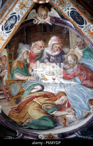 Mary Magdalene washing the feet of Jesus Christ. Basilica of the Stock Photo: 94157344 - Alamy