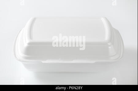 white polystyrene fast food box on white background Stock Photo - Alamy