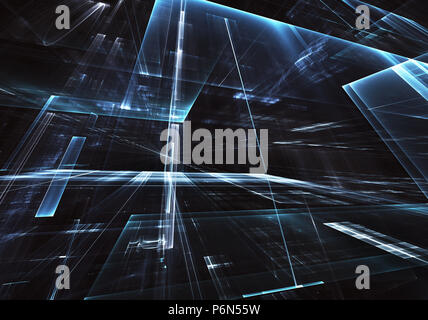 Computer generated abstract tehnology image. Three-dimensional 3D ...