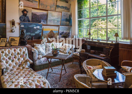 Painter Claude Monet in his studio at Giverny ca 1919. Paris, Musée ...