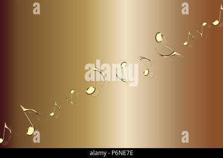 brown background theme with musical notes and treble clef illustration ...
