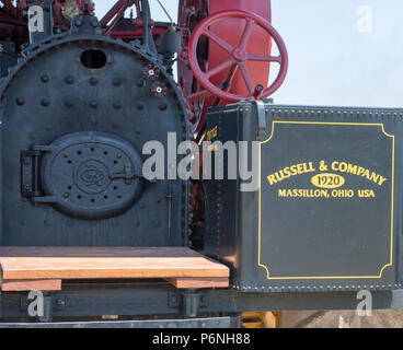 vintage Russell steam engine tractor Stock Photo - Alamy