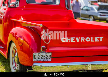 1950 Chevrolet 3100 Pickup Rear view of bed Stock Photo - Alamy