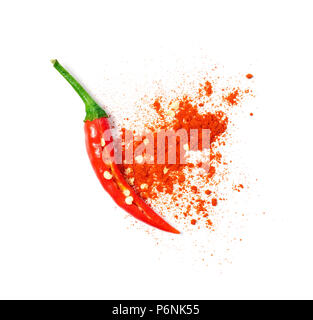 Cut open red chilli pepper Stock Photo - Alamy