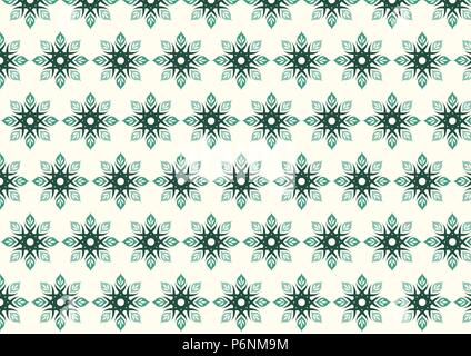 Green vintage bloom and tribal or roots shape pattern on light yellow ...