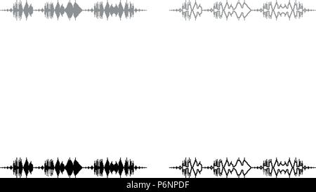 Sound wave floating icon, record bar, music waveform audio track radio ...