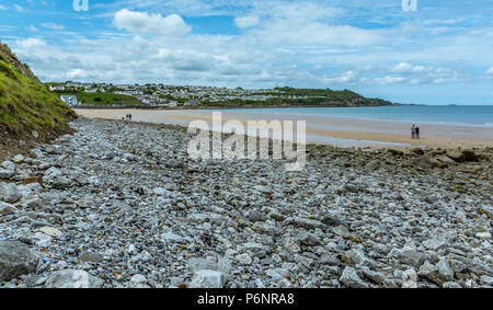 A view from the beach at Benllech on the Isle of Anglesey. People ...