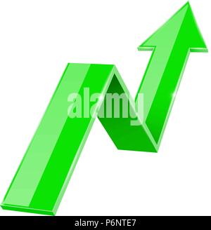 Financial indication arrow. Up green 3d graph Stock Vector Image & Art ...