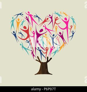 People community heart shape. Group love crowd people Stock Vector ...