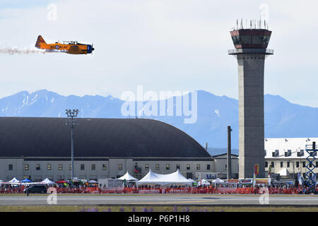 Control tower of Elmendorf Air Force Base AFB during air show ...