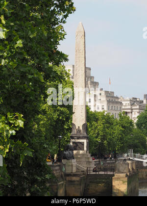 Ancient Egyptian obelisk known as Cleopatra Needle in London, UK Stock ...