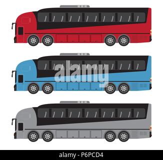 Quad axle coach or 10 Wheel Bus Vector and Illustration Stock Vector ...