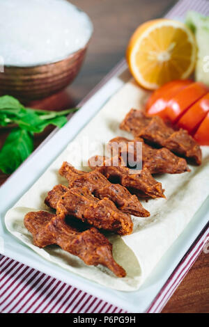 Cigkofte turkish meatball from bulgur side view Stock Photo - Alamy