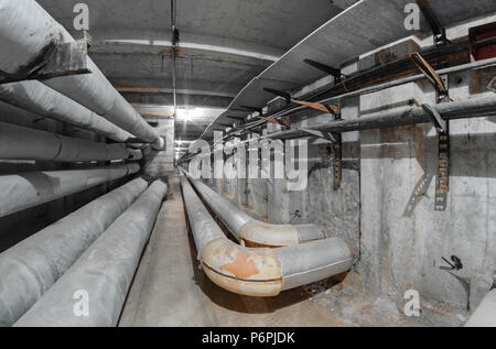 Underground concrete utility tunnel network of water supply pipeline ...