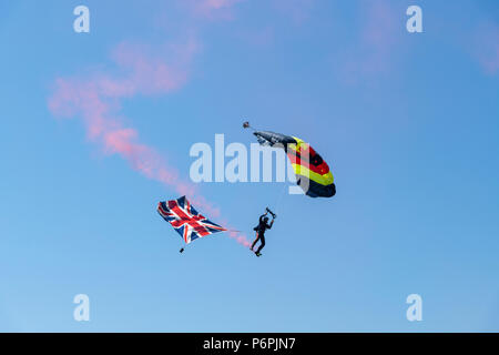 Military Parachute Display at Armed Forces Day Stock Photo - Alamy