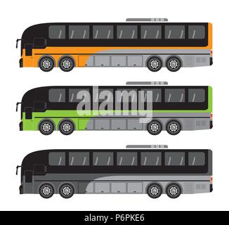 Quad axle coach or 10 Wheel Bus Vector and Illustration Stock Vector ...