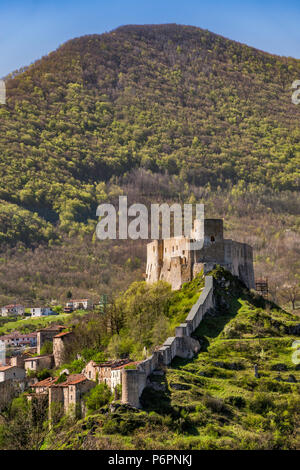 Medieval castle over town of Brienza, Lucanian Apennines, Basilicata ...