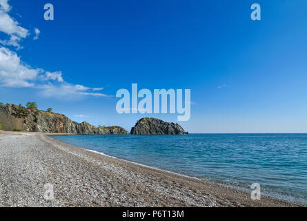 Pebble beach in Turkey on the Mediterranean coast Stock Photo - Alamy