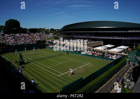 Ekaterina Alexandrova in action against Belinda Bencic on day eight of ...