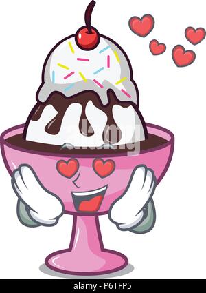 With heart ice cream sundae mascot cartoon Stock Vector Image & Art - Alamy