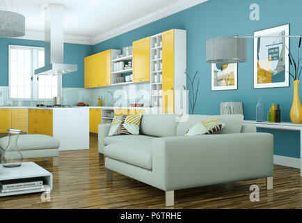 modern bright skandinavian interior design appartment Stock Photo - Alamy