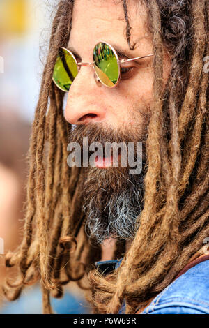 Close up, portrtait of Shane Warman of the rock band Rudy Warman and ...