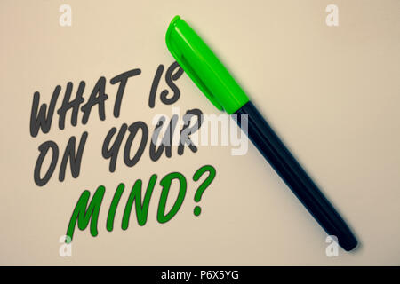 Handwriting text What Is On Your Mind Question. Concept meaning Open ...