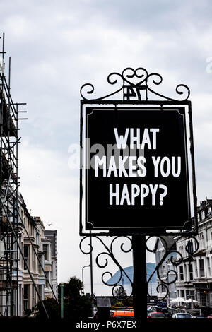 Handwriting text What Makes You Happy Question. Concept meaning ...