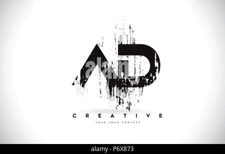 Creative Colorful AD Brush Letter Logo Design. Artistic Handwritten ...