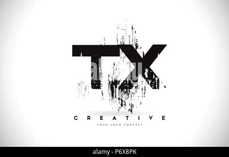 TX Letter Design with Brush Stroke and Modern 3D Look Vector ...