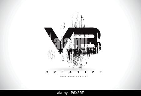 VB Letter Design with Brush Stroke and Modern 3D Look Vector ...