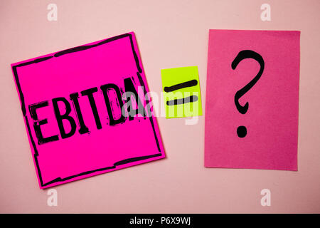 Word writing text Ebitda. Business concept for Earnings Before Interest ...