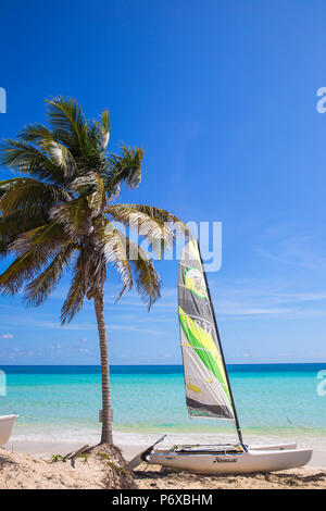 Catamaran sailboat on Playa del Carmen beach, Quintana Roo state ...